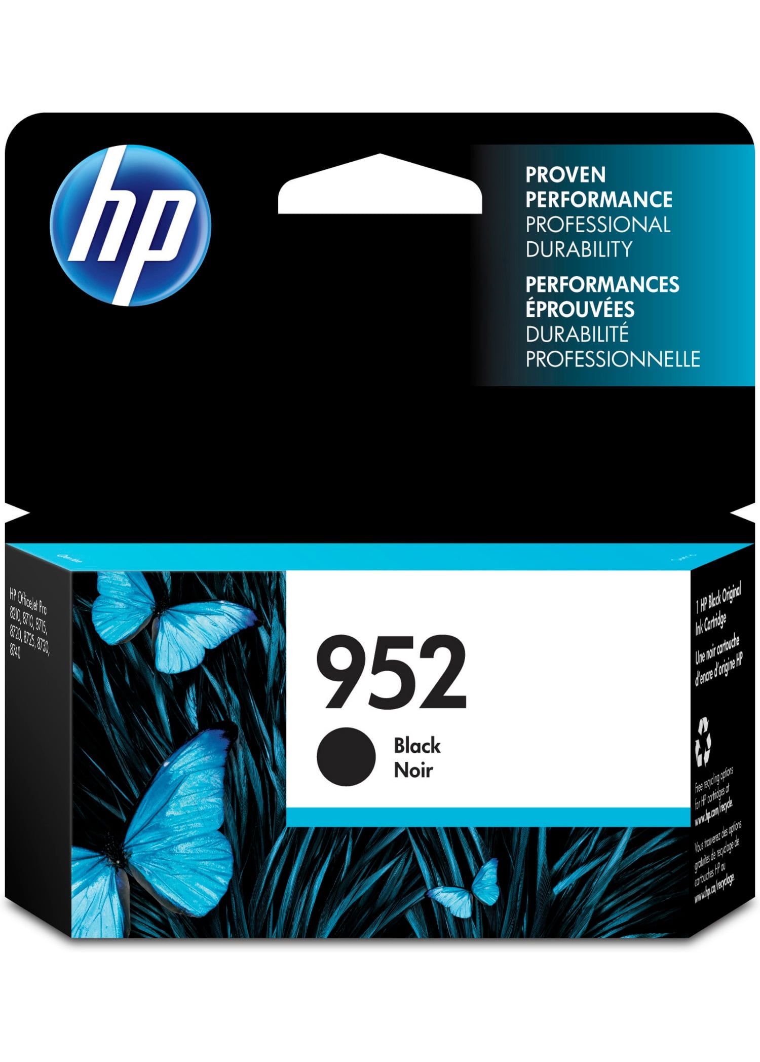 HP 952 Black Original Ink Cartridge (F6U15AN), Std Yield up to 1000 ...