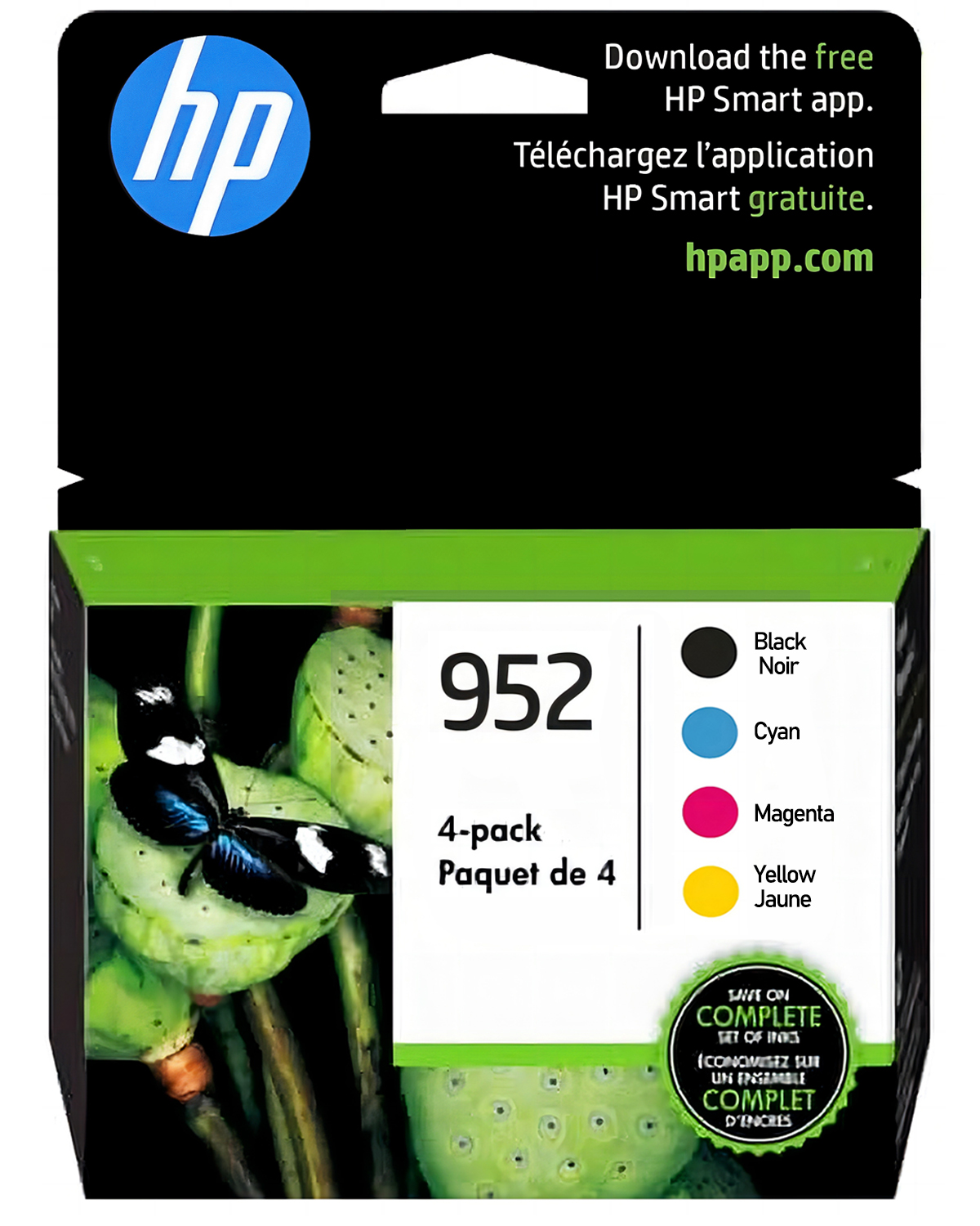 HP 952 Ink Cartridge Standard Cyan, Magenta, Yellow (4 Pack) Combo Pack ...