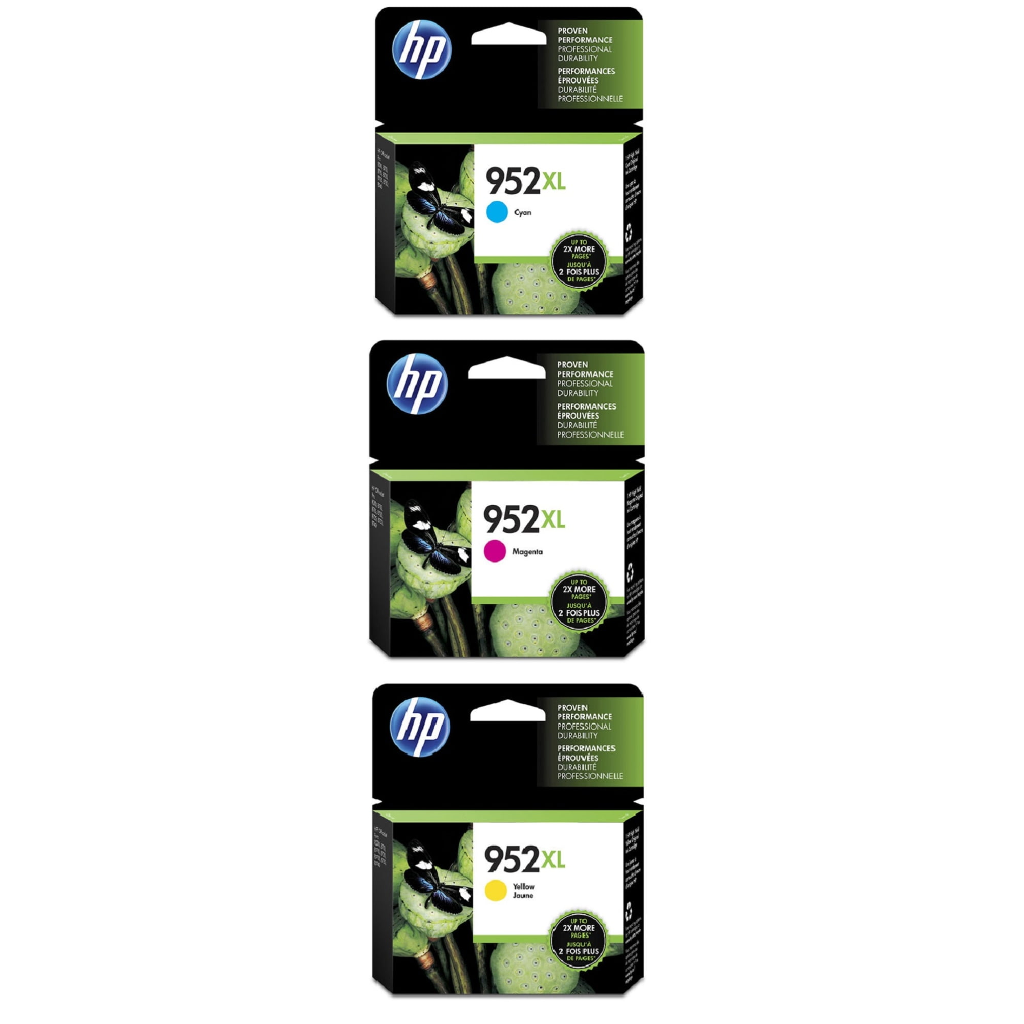 HP 952XL High-Yield Ink Cartridges, Cyan/Magenta/Yellow, Set of 3 ...