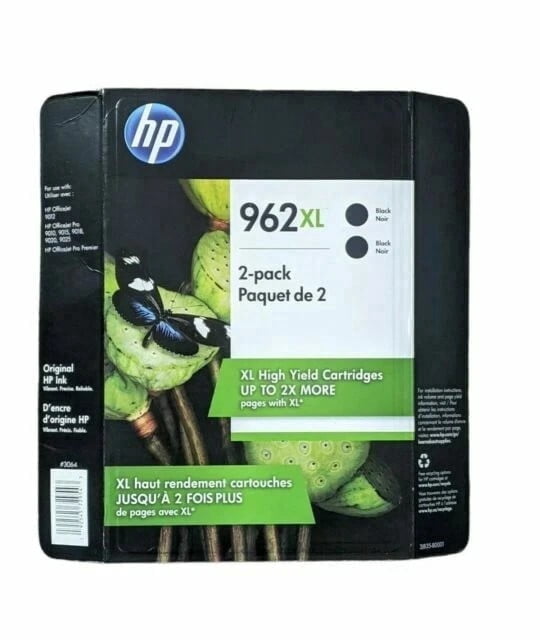 2 Pack HP 962XL Black Ink Cartridge 3JB35BN Works with Officejet 9010 ...