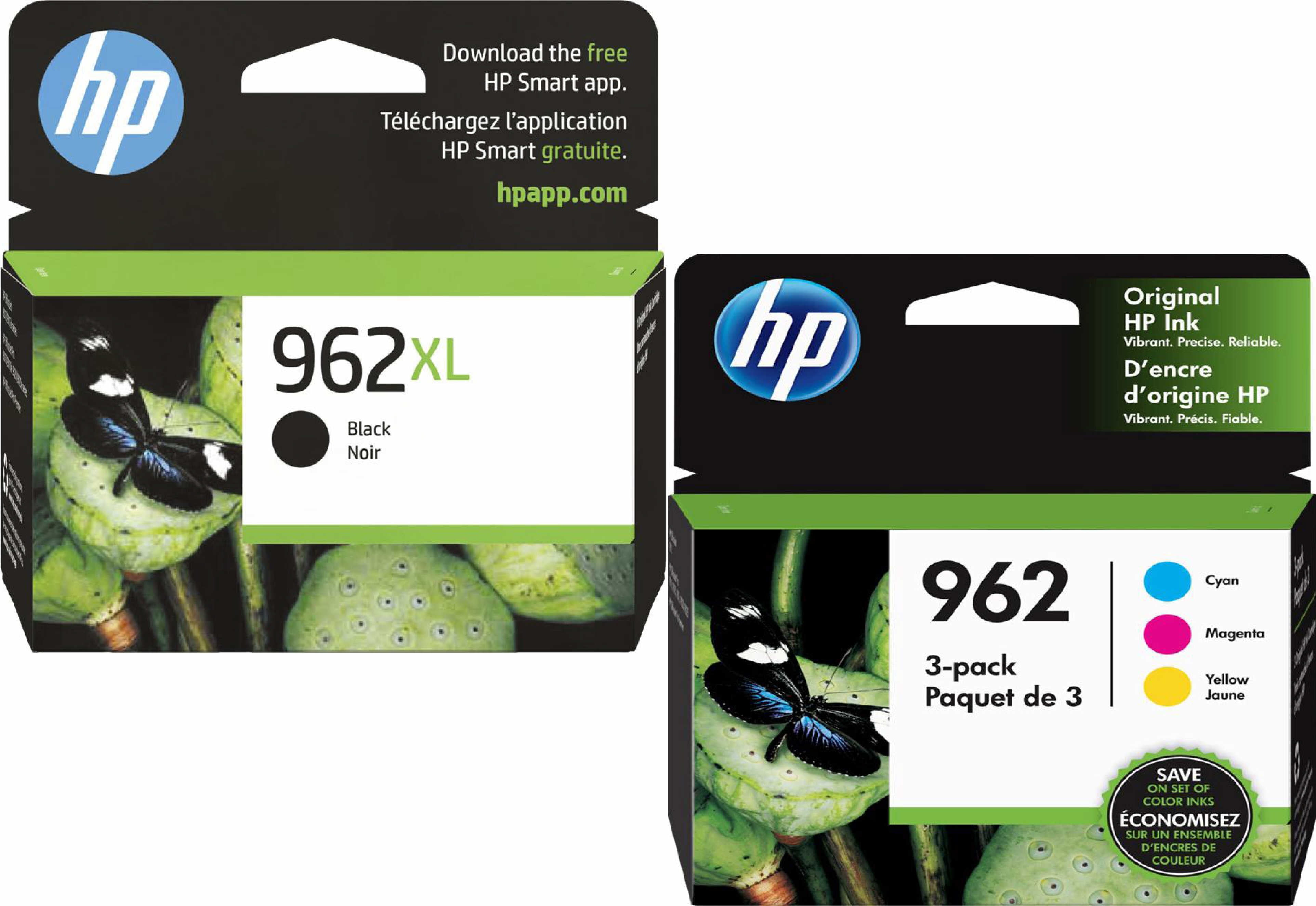 HP 962XL High Yield Black and 962 Cyan, Magenta, Yellow Ink Cartridges ...
