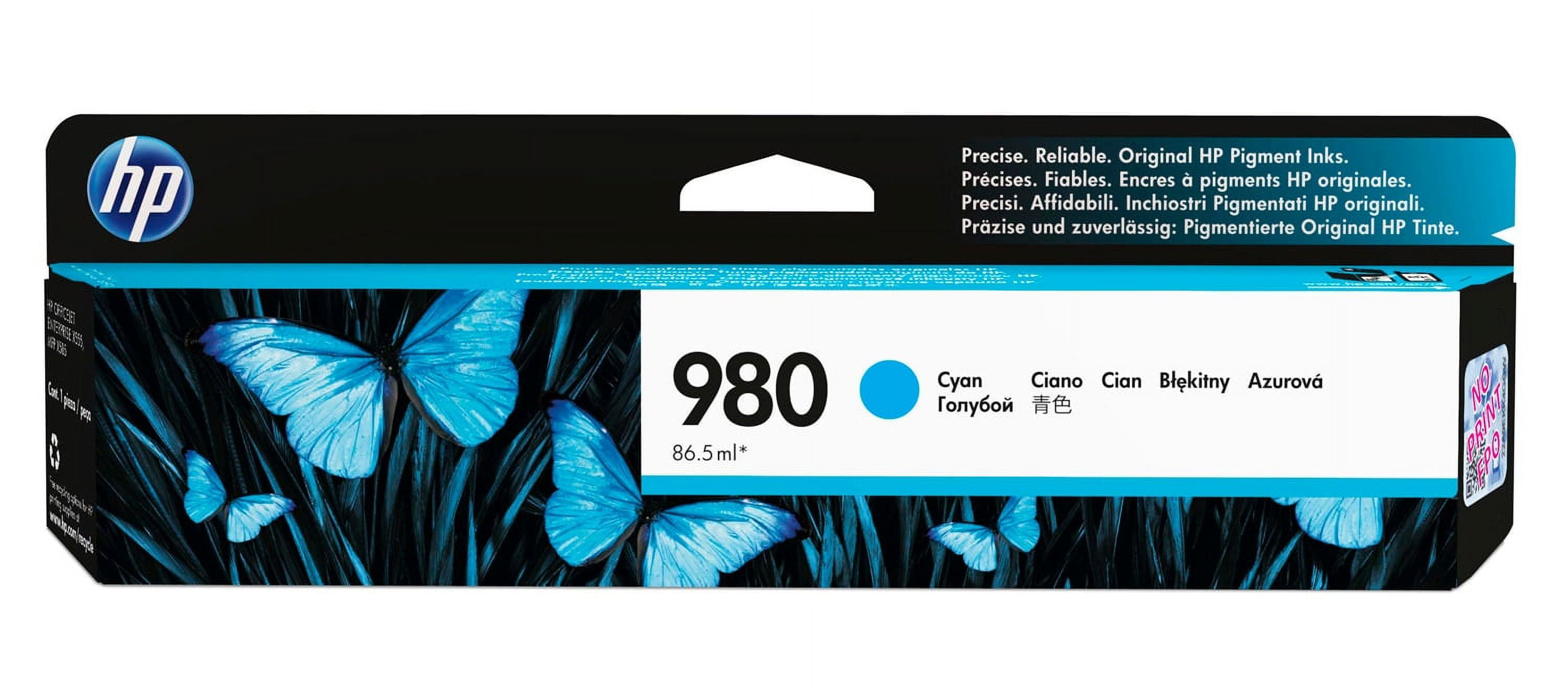 HP 980 Cyan Original Ink Cartridge, ~6,600 pages, D8J07A - Walmart.com