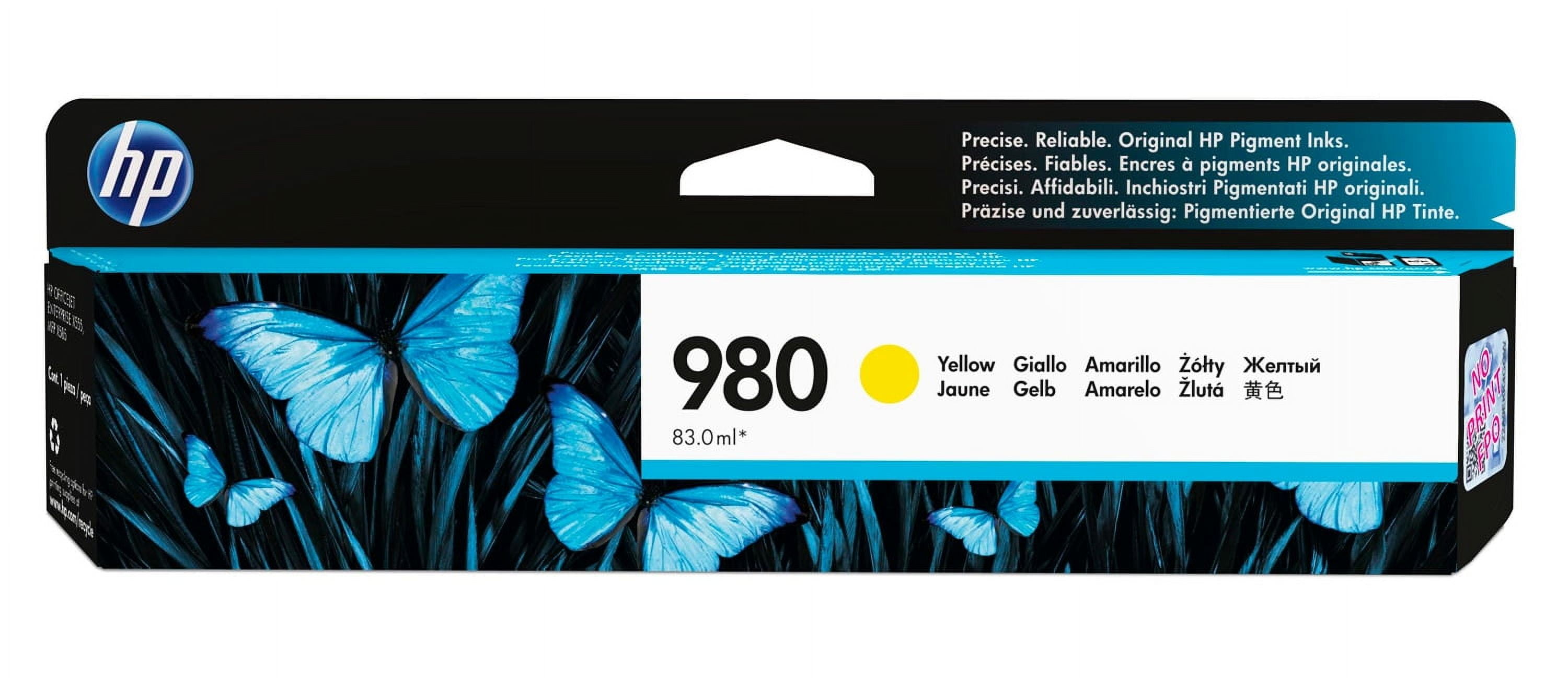 HP 980 Yellow Original Ink Cartridge, ~6,600 pages, D8J09A - Walmart.com