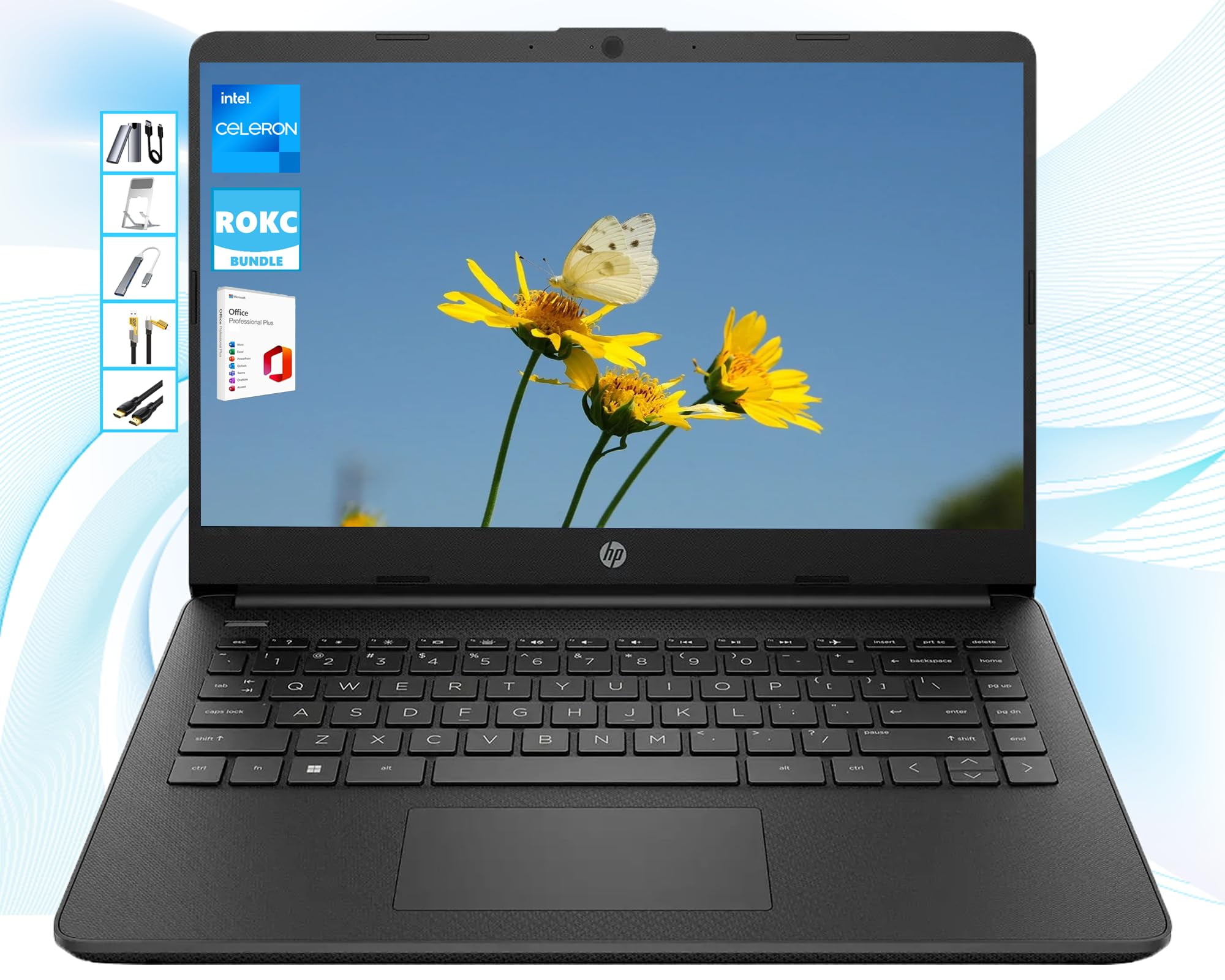 HP AI-Powered 14" HD Laptop with Microsoft Office and 1TB Cloud Storage ...