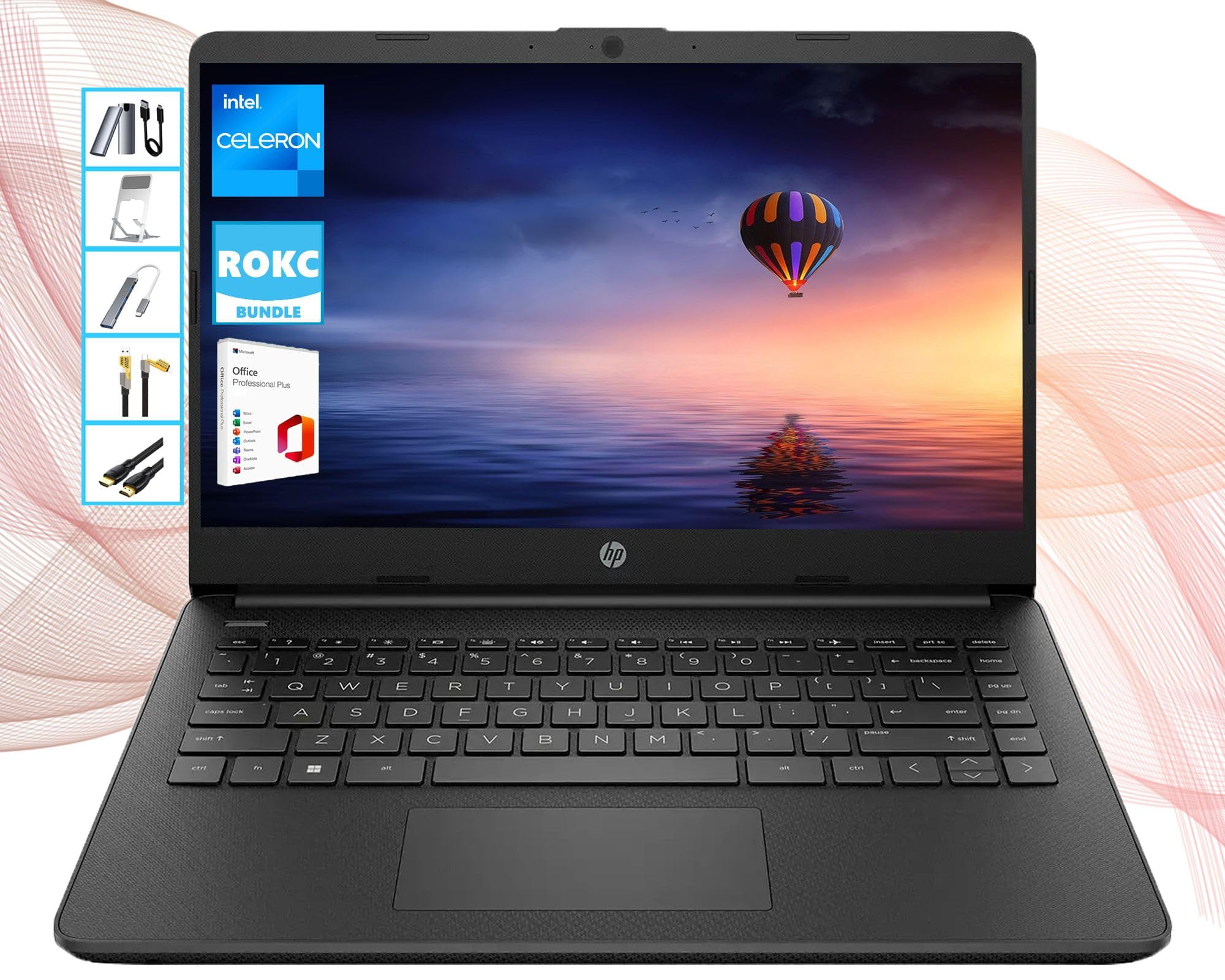HP AI-Powered 14" HD Laptop with Microsoft Office and 1TB Cloud Storage ...