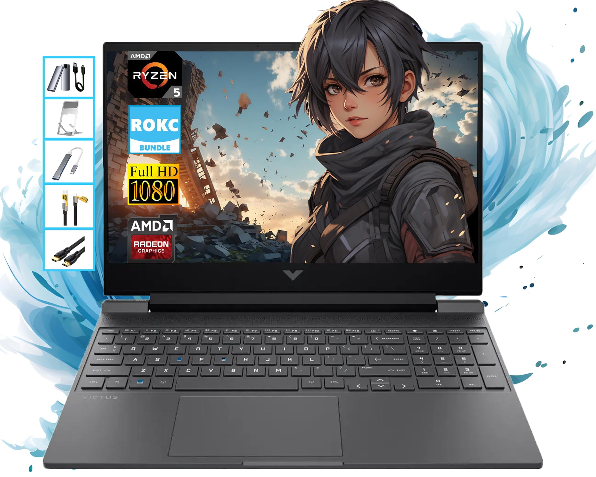 HP AI-Powered Gaming Laptop with Radeon RX 6550M| 15.6" FHD 144Hz ...