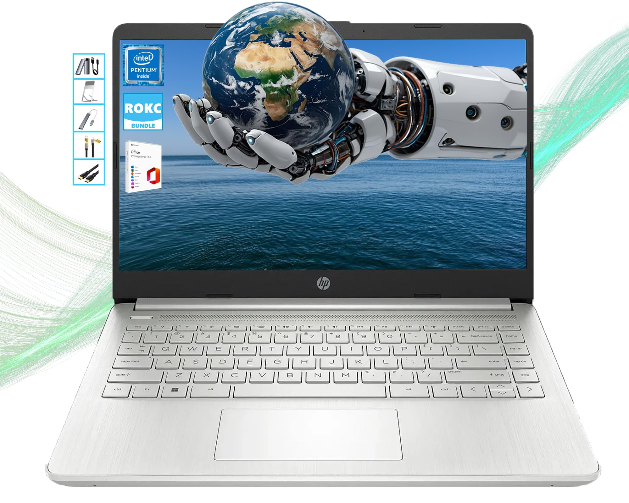 HP AI-Powered Windows 11 Laptop (14" HD Screen) with Microsoft Office & 1TB Cloud Storage ...