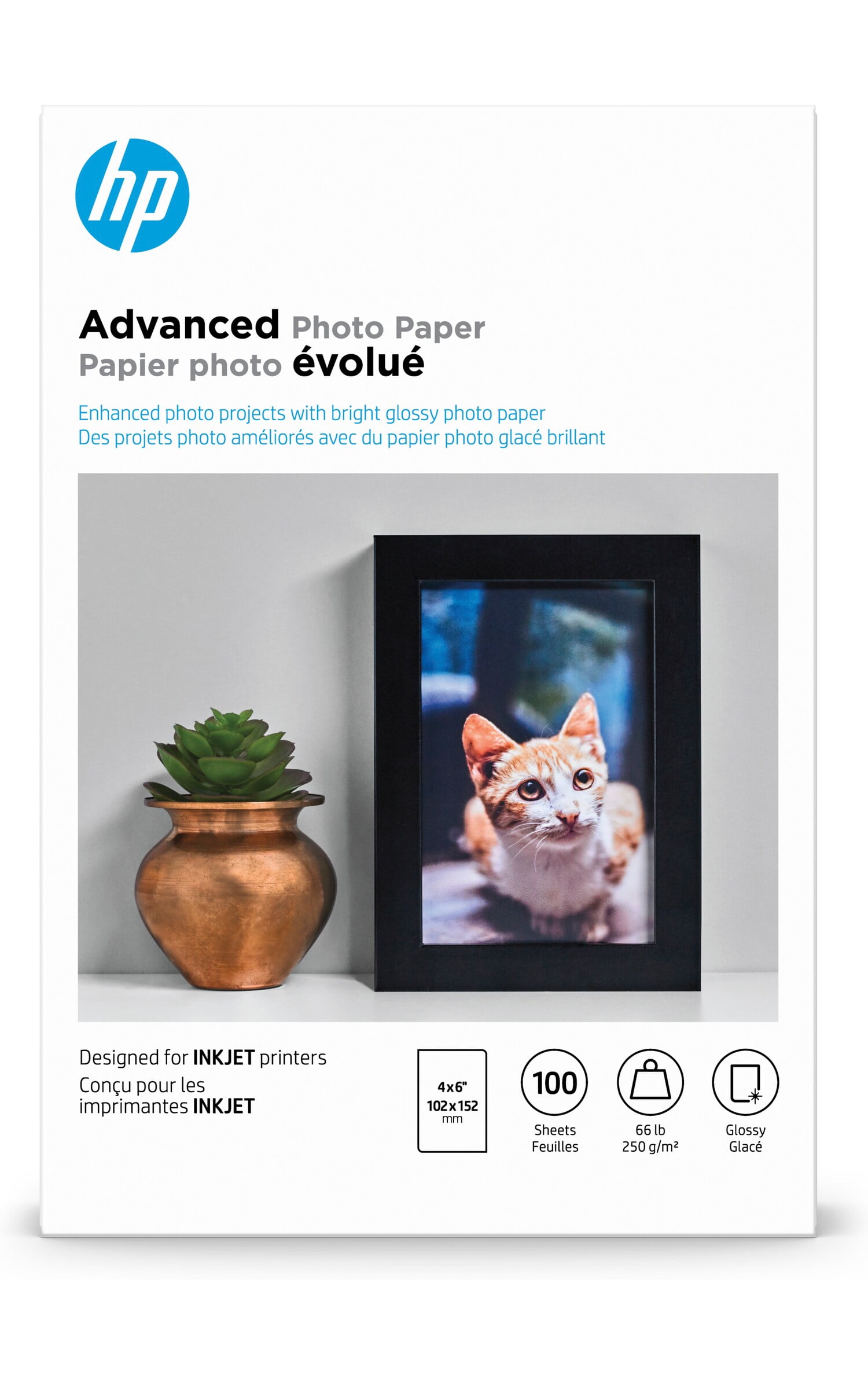 HP, Advanced Glossy Photo Paper, Q6638A, 4 x 6 in borderless - Walmart.com