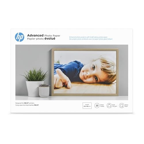 HP Advanced Photo Paper, Glossy, 13x19 in, 20 sheets (CR696A),White ...