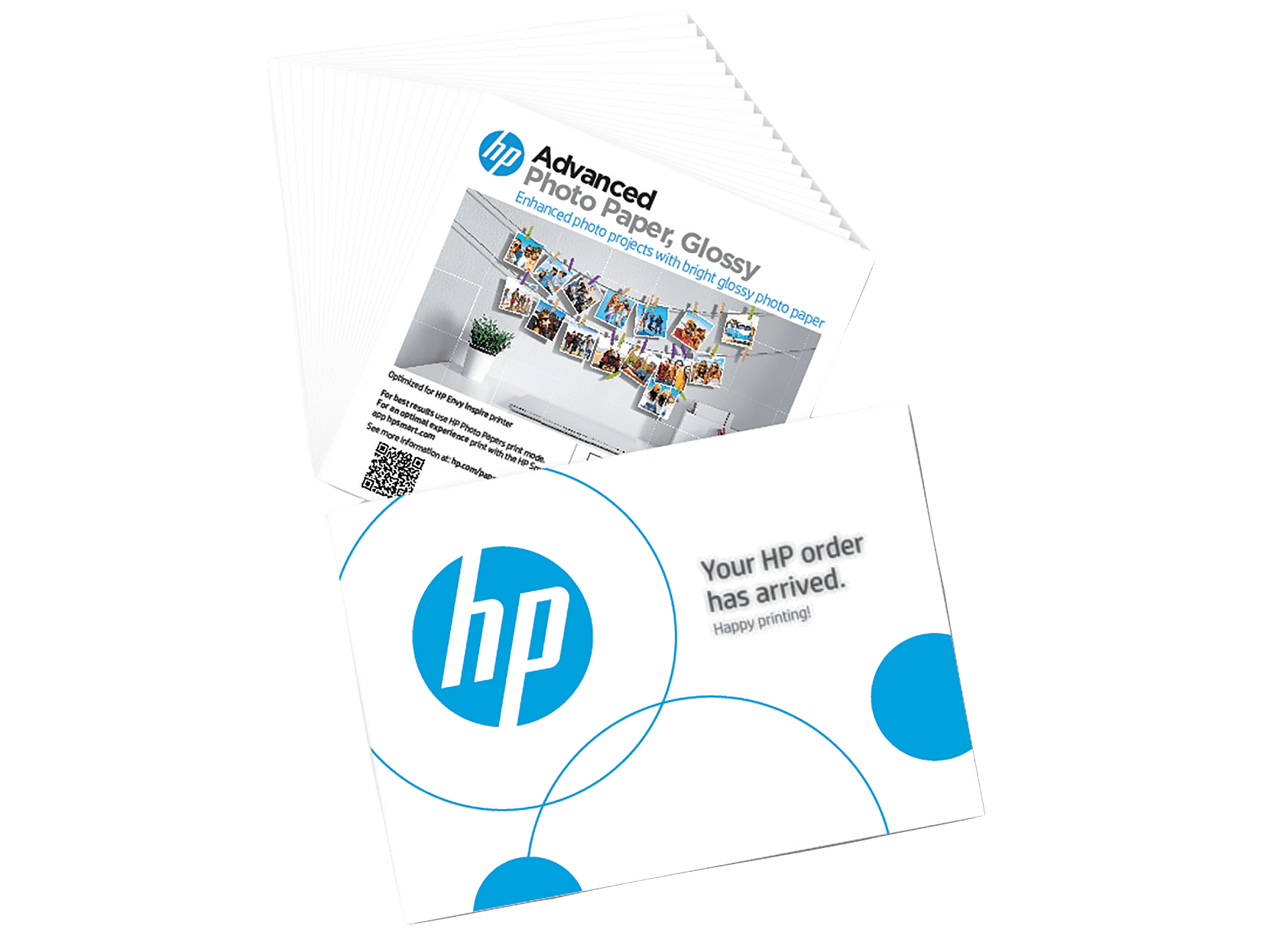 HP Advanced Photo Paper, Glossy, 65 lb, 5 x 5 in. (127 x 127 mm), 20 ...