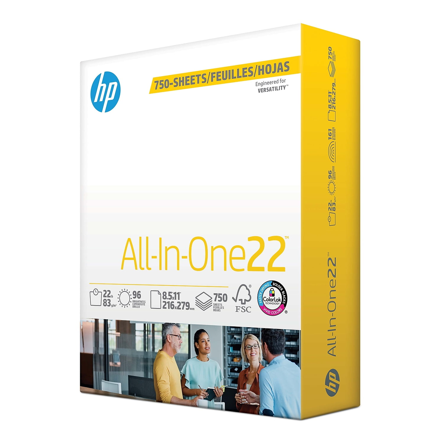 HP All-In-One22 8.5" x 11" Multipurpose Paper 22 lbs. 96 Brightness ...