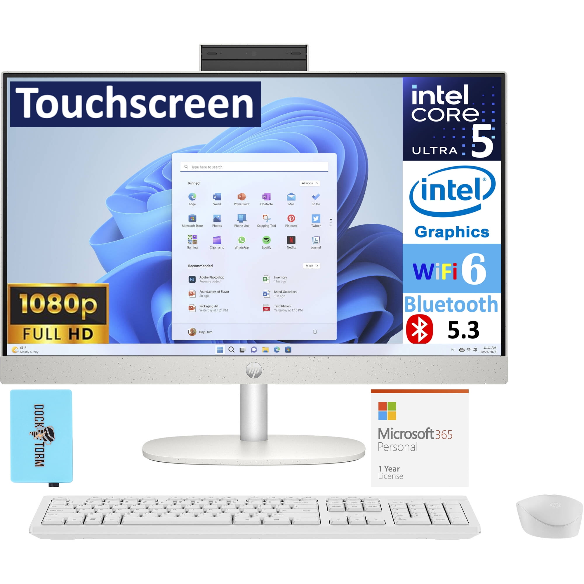 HP All-in-One 24 All-in-One 23.8in Touchscreen FHD Display (Intel Ultra ...
