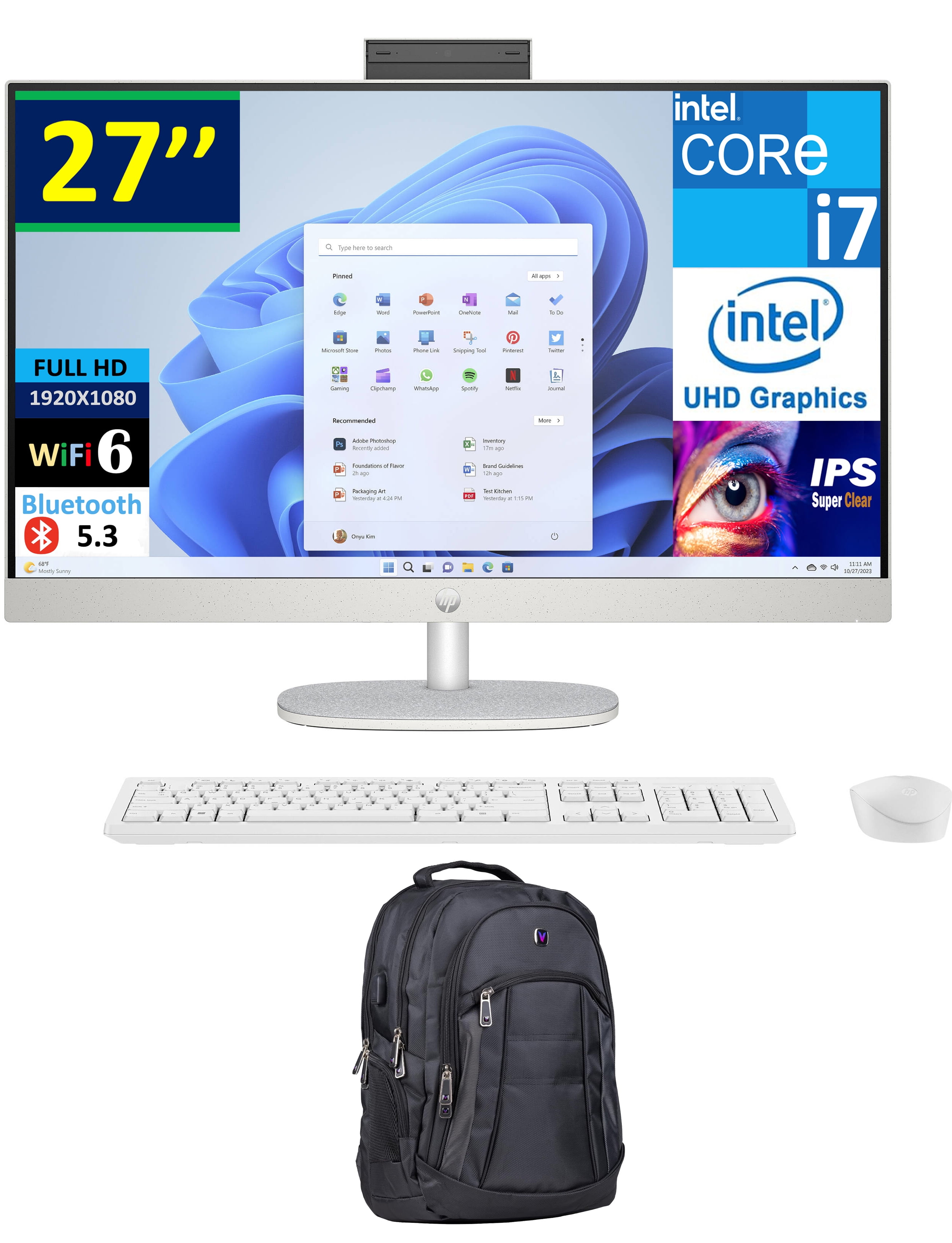 HP All-in-One 27 School/Business All-in-One 27in IPS FHD Display (Intel ...