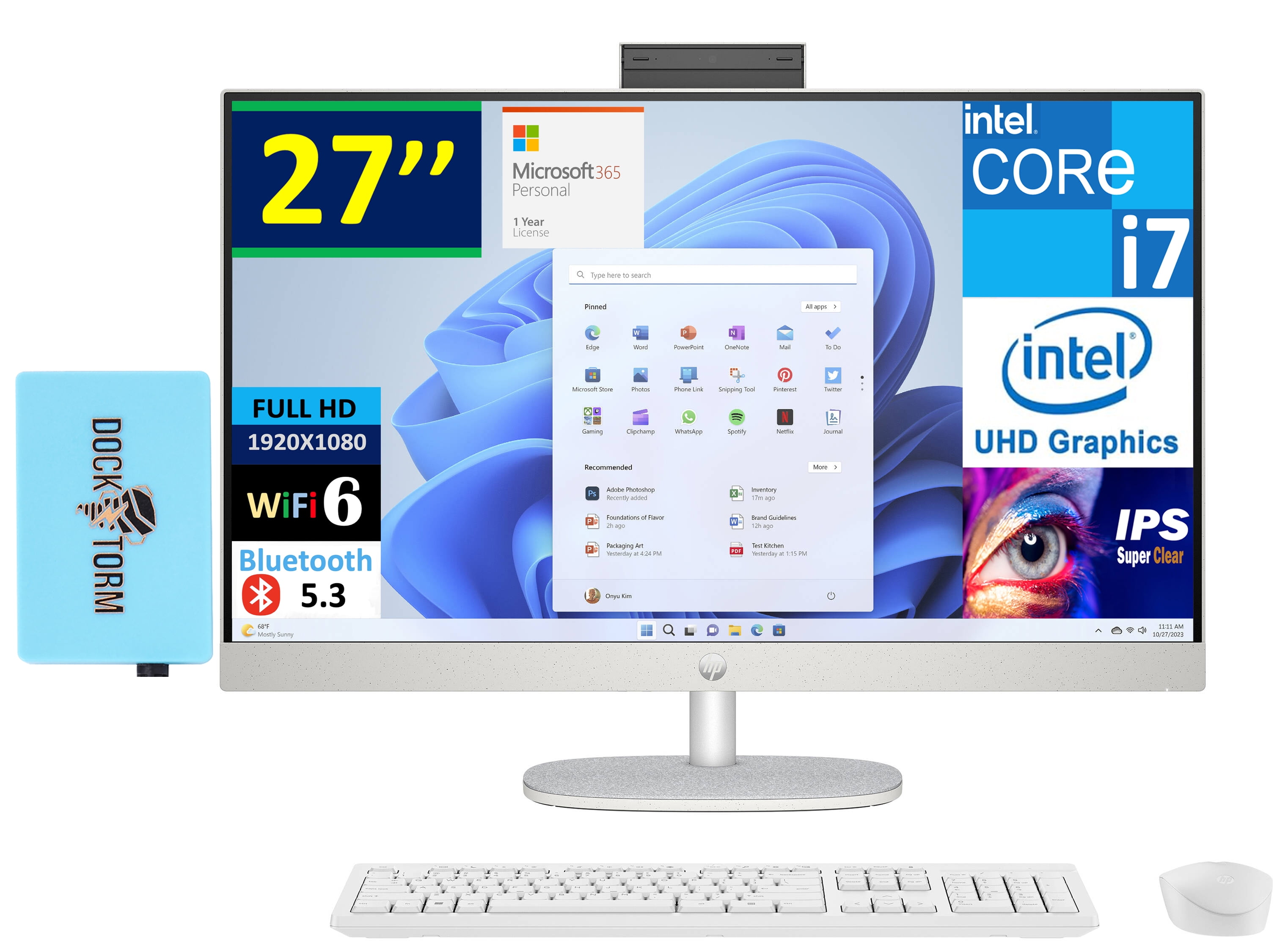 HP All-in-One 27 School/Business All-in-One 27in IPS FHD Display (Intel ...