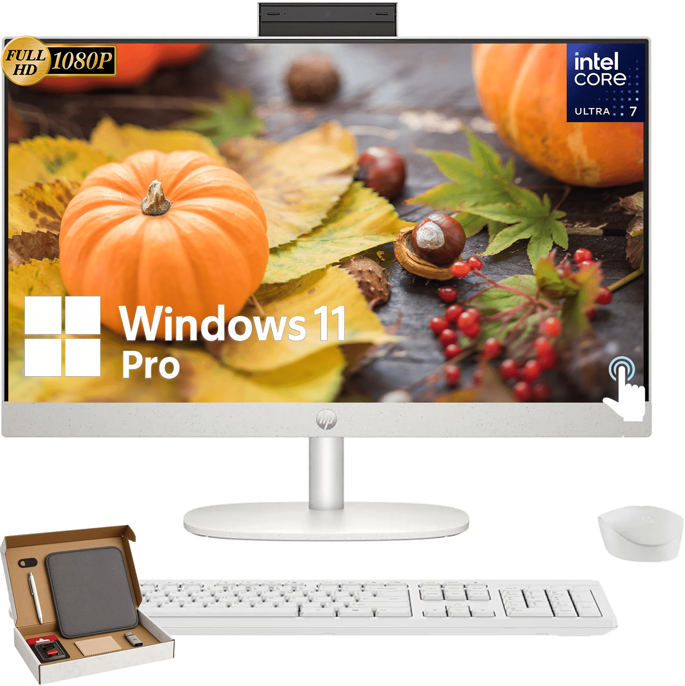 HP All-in-One 27" Touchscreen Desktop Computer for Business & Student ...