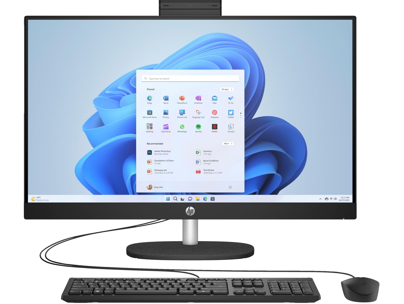HP All-in-One 27-cr100 All-in-One Desktop 2024 New ~ 27" FHD IPS Intel ...