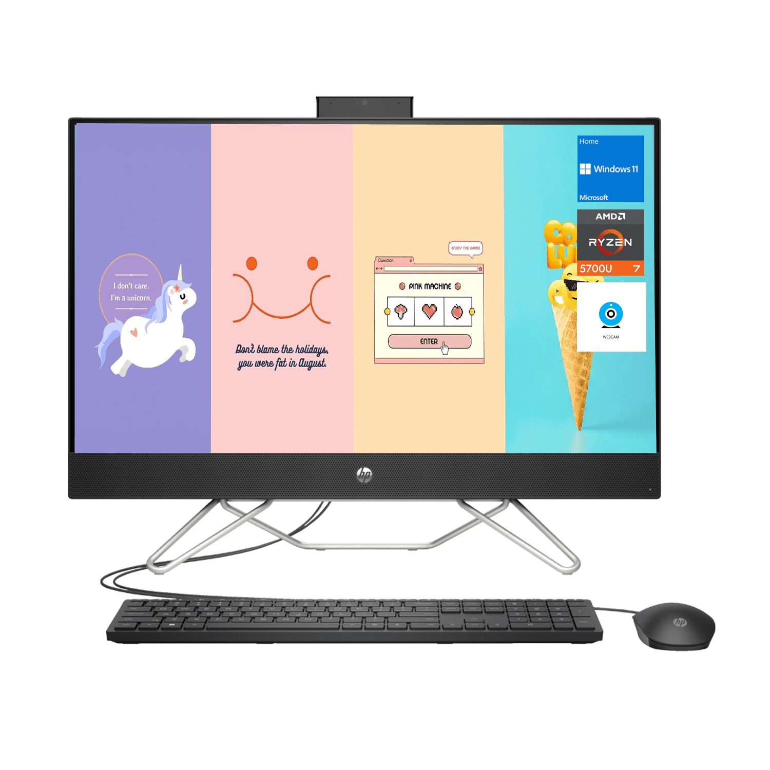 HP All-in-One Desktop, 27" FHD Display, AMD Ryzen 7 5700U, 64GB RAM ...