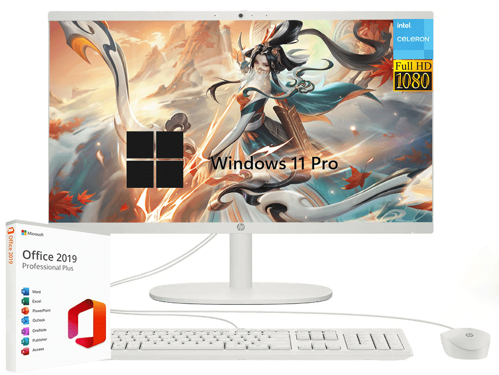 HP All-in-One Desktop Computer, 21.5" FHD Display, 16 GB RAM, 1 TB SSD, Intel Celeron J4025 ...