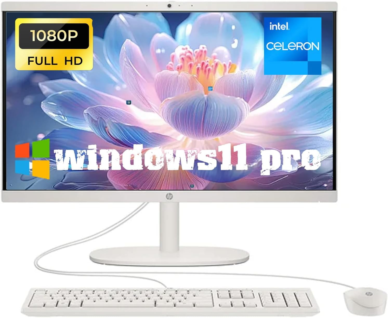 HP All-in-One Desktop Computer, 21.5" FHD Display, 16 GB RAM, 512 GB SSD, Intel Celeron J4025 ...