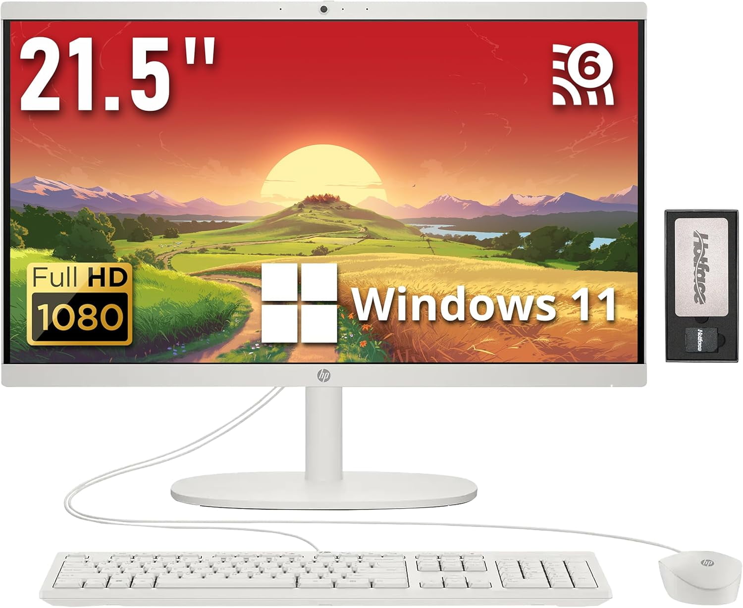 HP All-in-One Desktop Computer, 21.5" FHD Display, Intel Celeron J4025 Processor, 12GB RAM ...