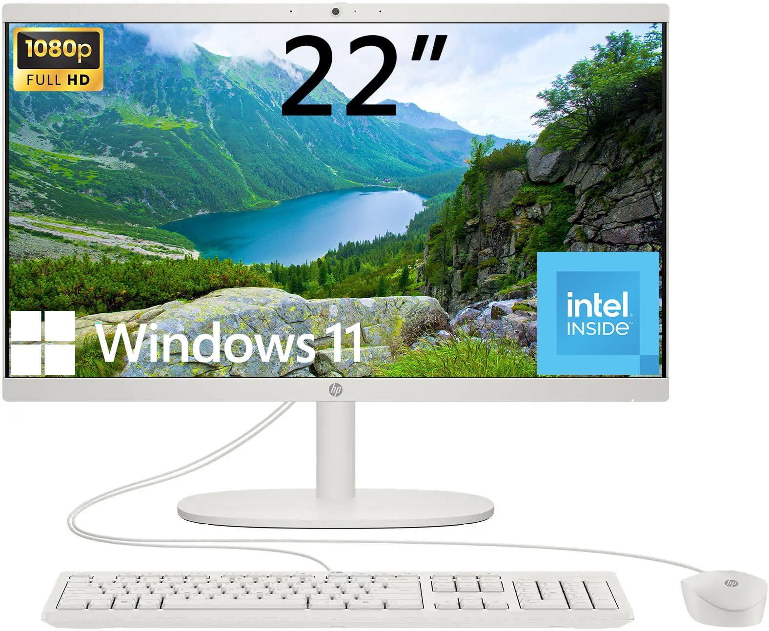 HP All-in-One Desktop Computer, 21.5" FHD Display, Intel Celeron J4025 ...