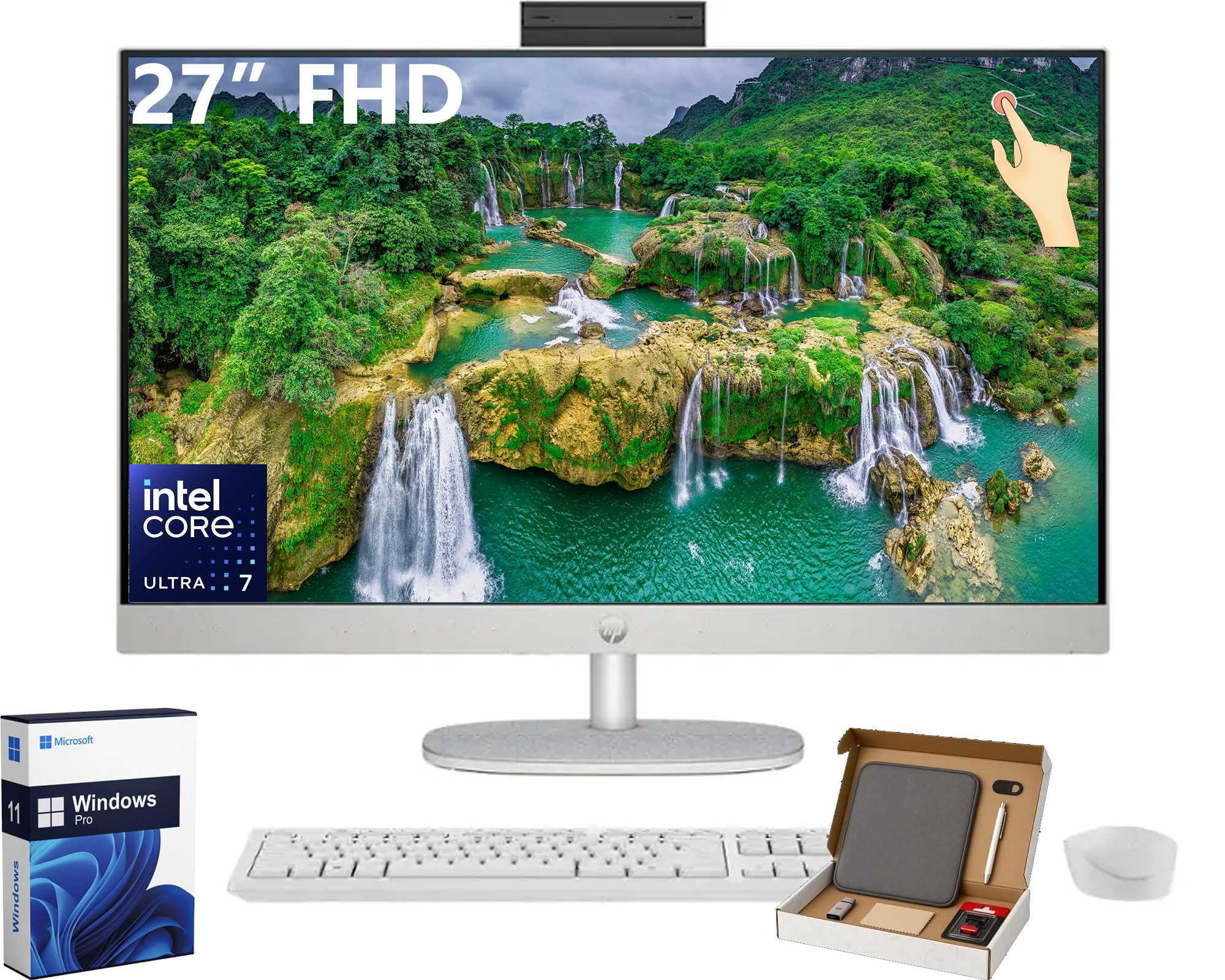HP All in One Desktop Computer 27" FHD Touchscreen, Intel Core Ultra 7 ...