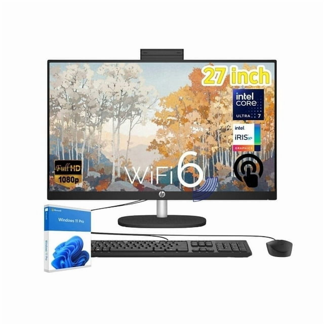 HP All in One Desktop Computer 27" FHD Touchscreen, Intel Core Ultra 7 ...