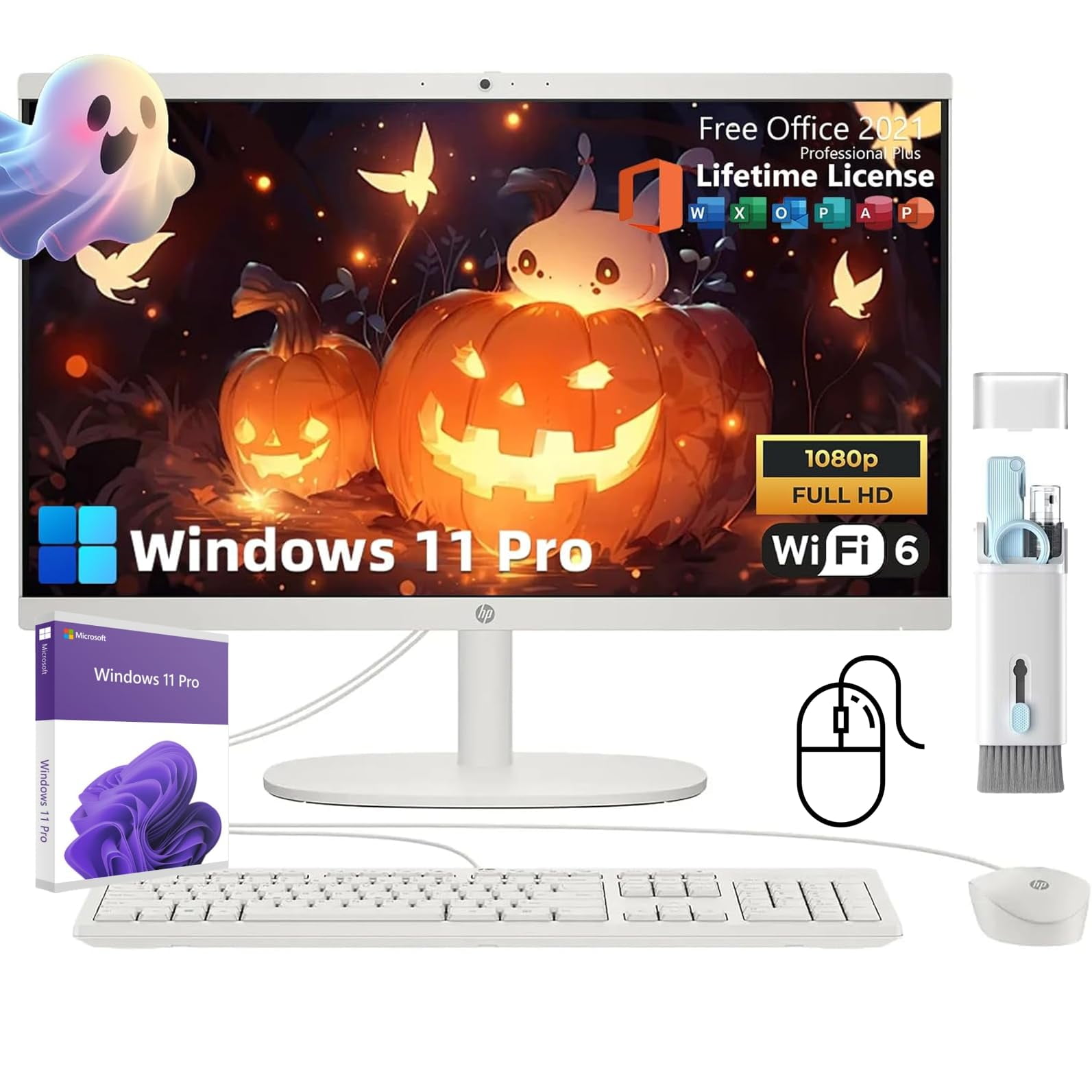 HP All-in-One Desktop Computer PC - 21.5" FHD Display, Intel Celeron J4025, 8GB RAM, 512GB SSD ...