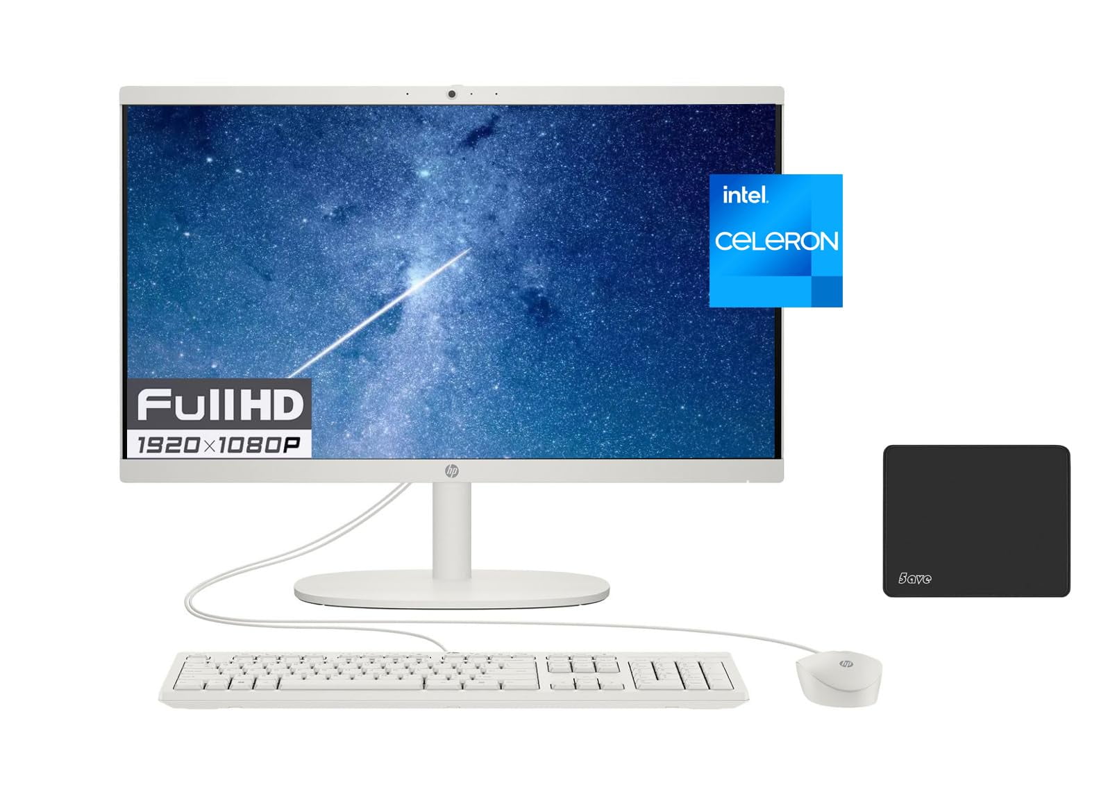 HP All-in-One Desktop, Intel Celeron J4025 Processor, 21.5 FHD Backlit ...