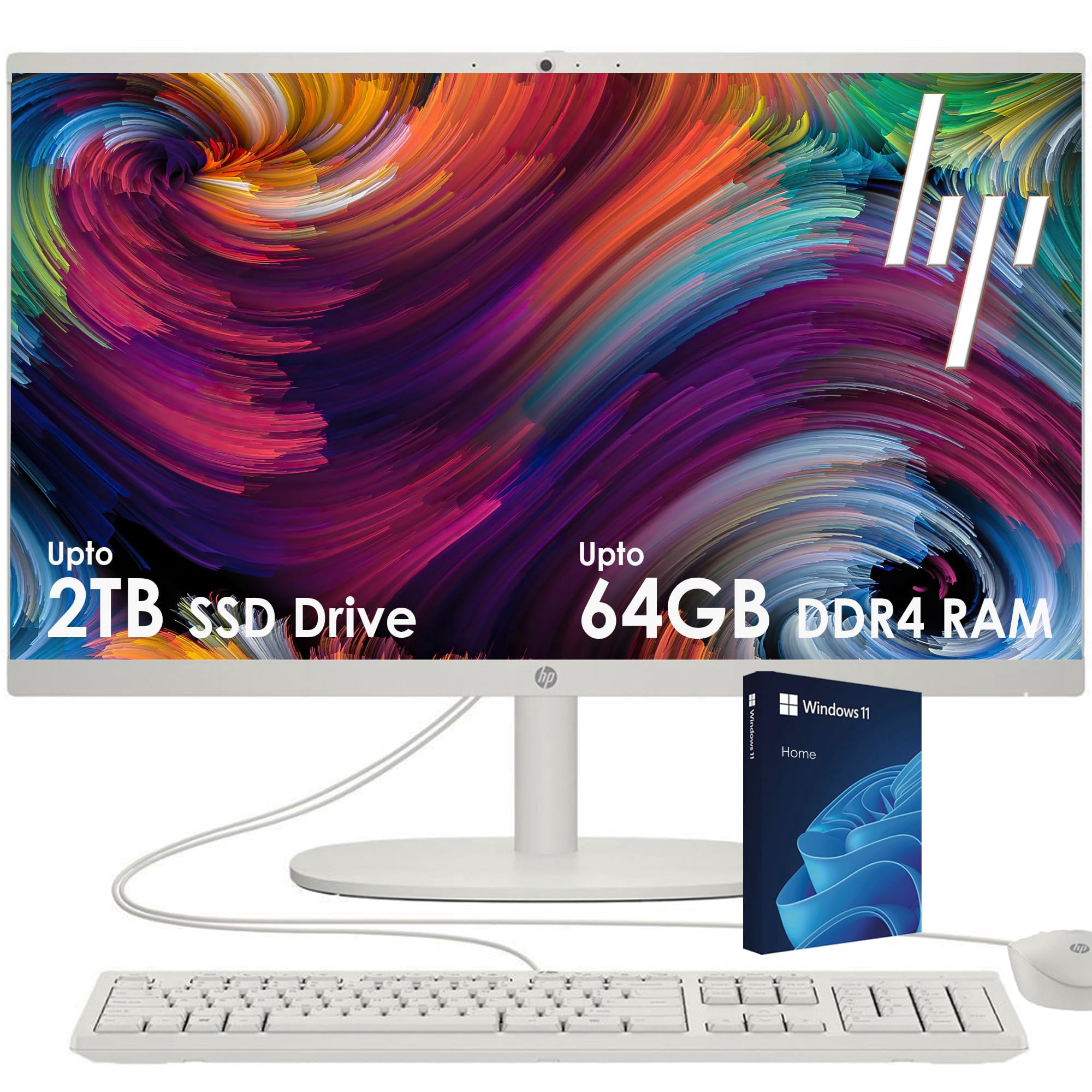 HP All-in-One Desktop PC| 12GB RAM| 256GB PCIe SSD| 22" Full HD Display ...