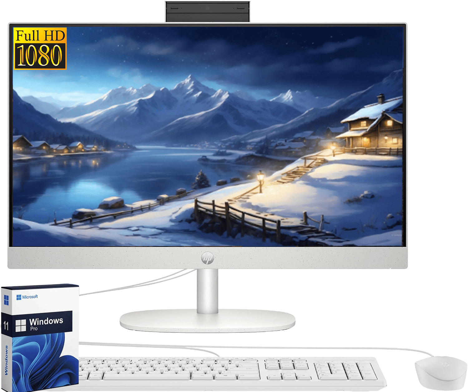 HP All-in-One Desktop PC Computer - 23.8" FHD Display, AMD Athlon ...