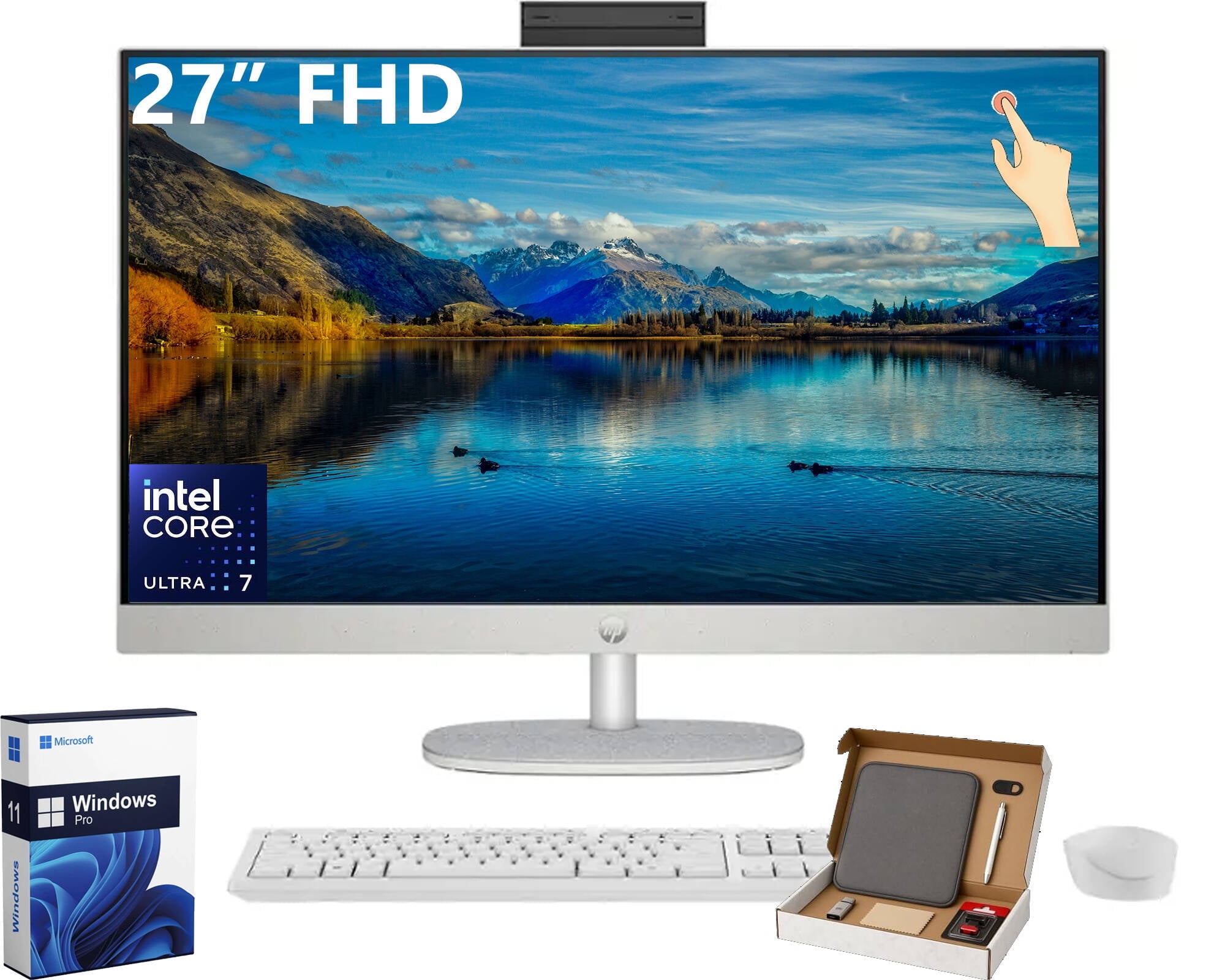 HP All-in-One Touchscreen Desktop Computer - 27" FHD IPS LED Touch ...