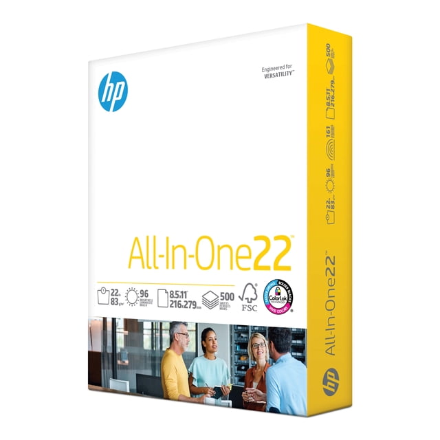 HP All-in-One22, 22lb, 8.5 x 11, White, 1 Ream (500 Sheets) - Walmart.com
