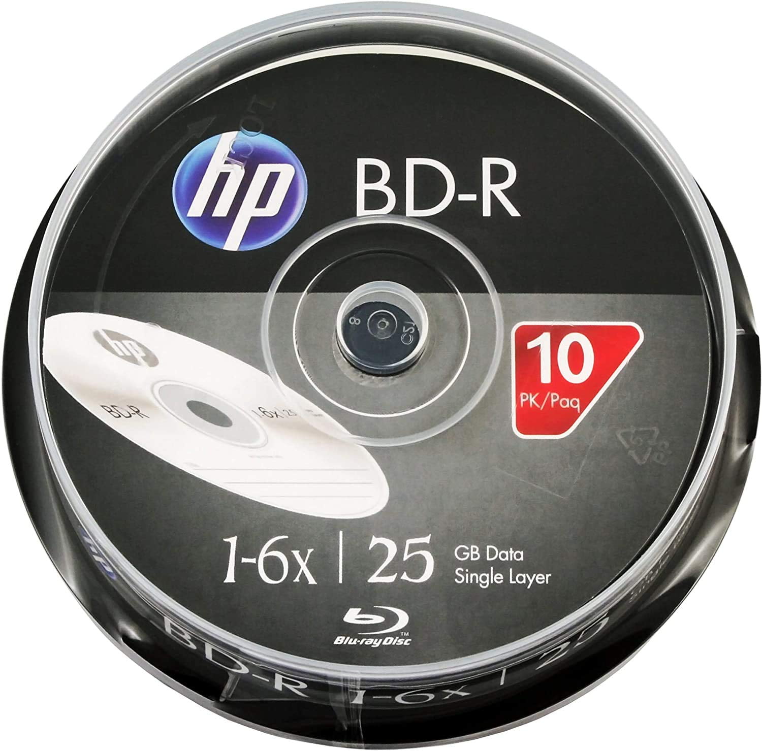 HP BD-R 6x Blu-ray Discs, 25GB - 10 Disc Cake Box (Blu-ray) - Walmart.com