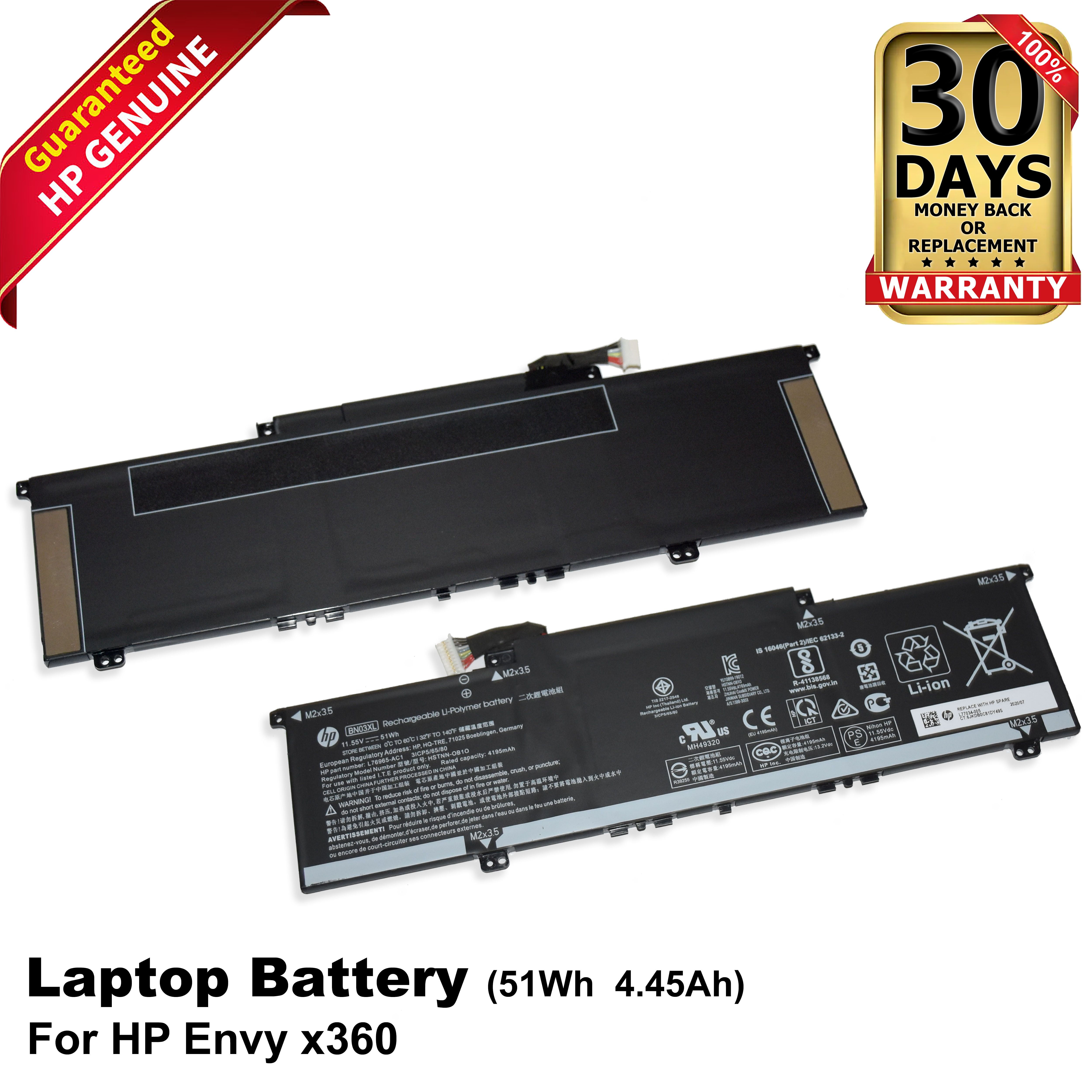 HP BN03XL 11.55V 51Wh Laptop Battery for Envy x360 15m-ee013dx, 13m ...