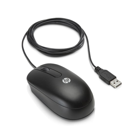 HP Black Wired USB Optical Mouse, 2-Button with Scroll Wheel ...