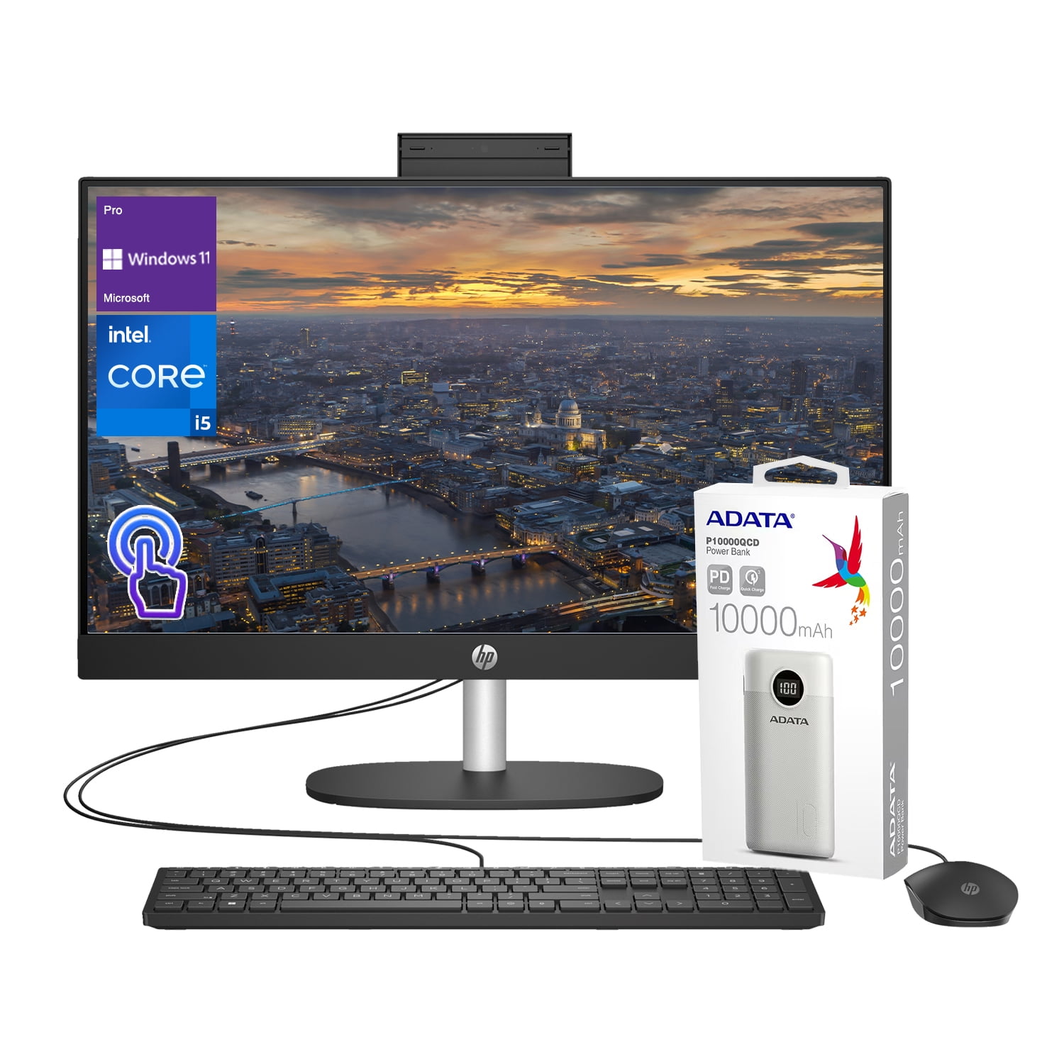 HP Business 24 All-in-One Desktop, 23.8" FHD Touchscreen, Intel i5 ...