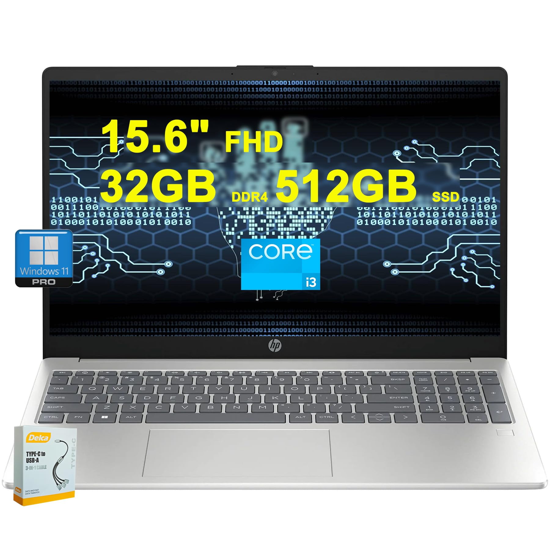 HP Business Laptop | 15.6" FHD Anti-Glare | Intel 8-core i3-N305 (>i5 ...