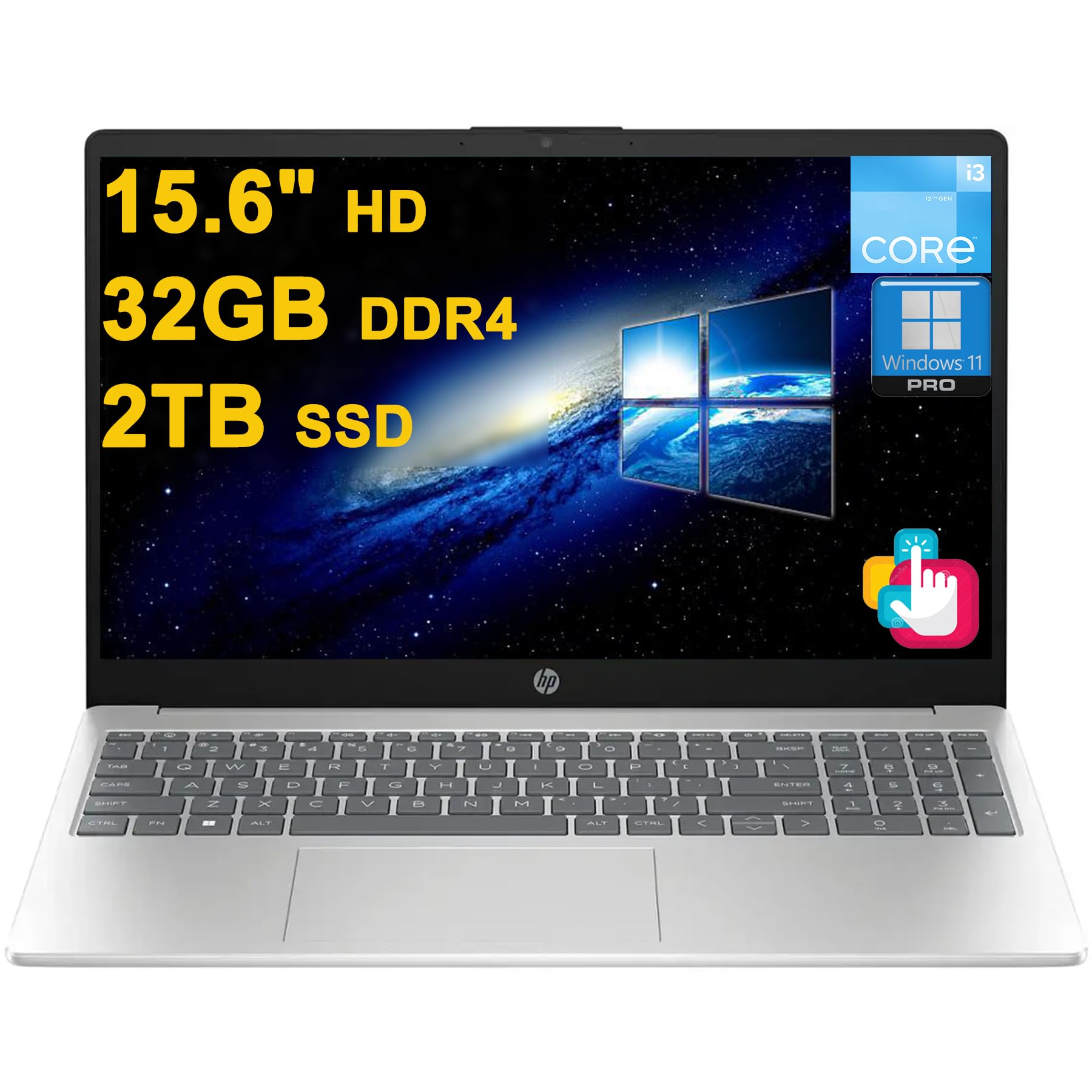 HP Business Laptop | 15.6" HD BrightView Multi-Touch | Intel 6-core i3 ...
