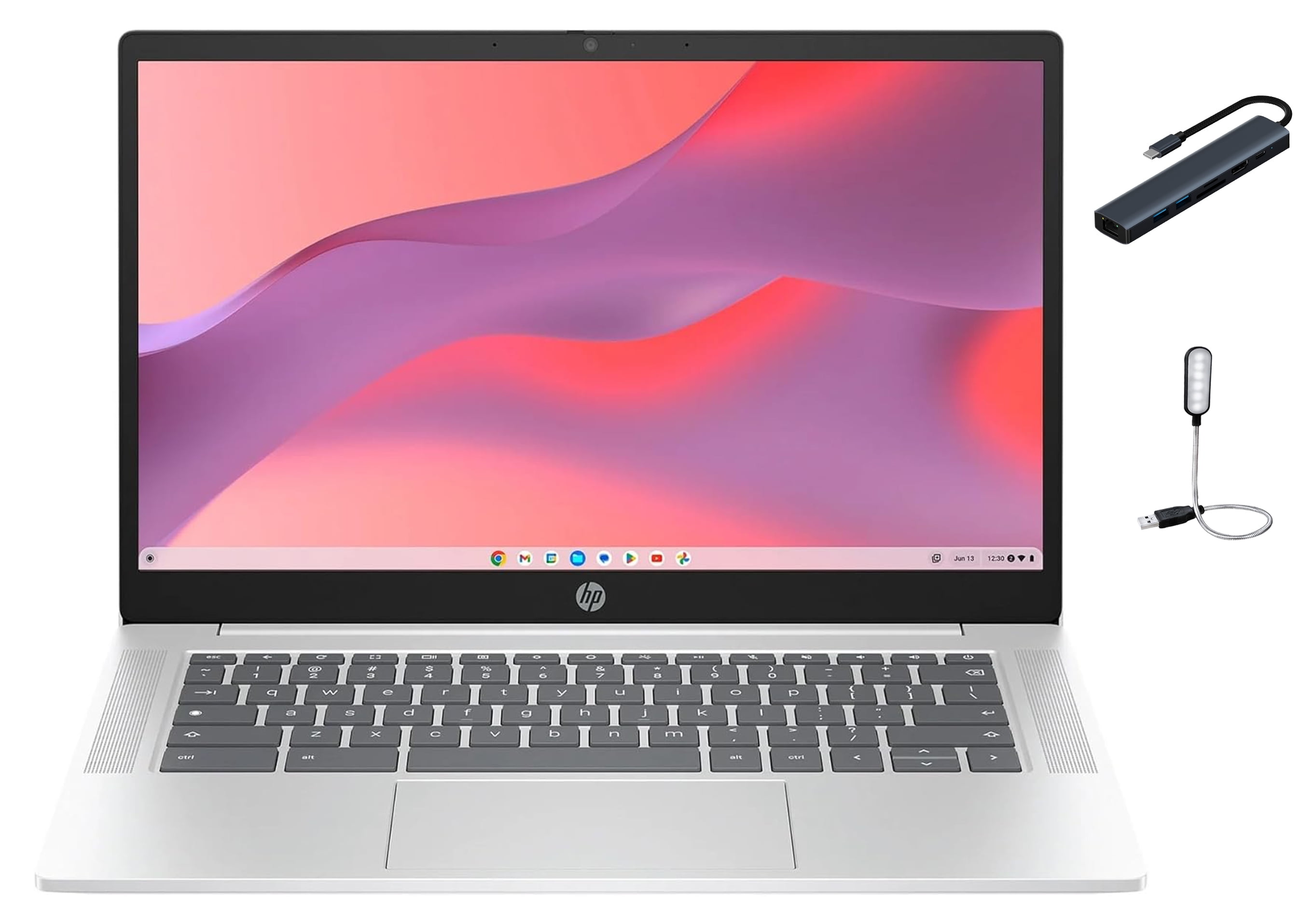 HP Chromebook 14 inch Laptop, Intel Processor N200, 4GB DDR5 RAM, 128GB ...