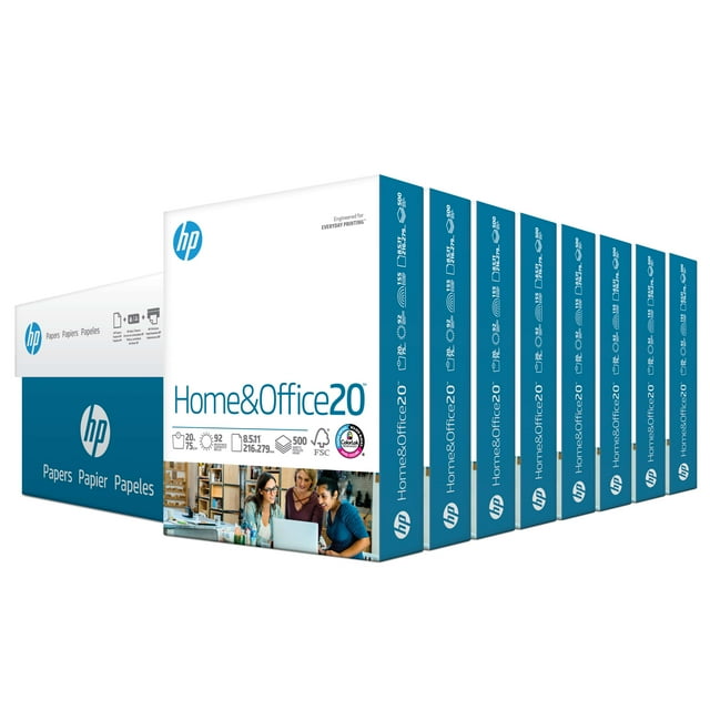 HP Copy & Print - 20 lb., 8.5" x 11", 4000 Sheets, White, 8 Ream ...