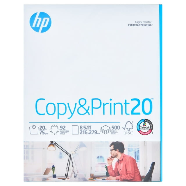HP Copy & Print20, 20lb, 8.5 x 11, 500 Sheets - Walmart.com