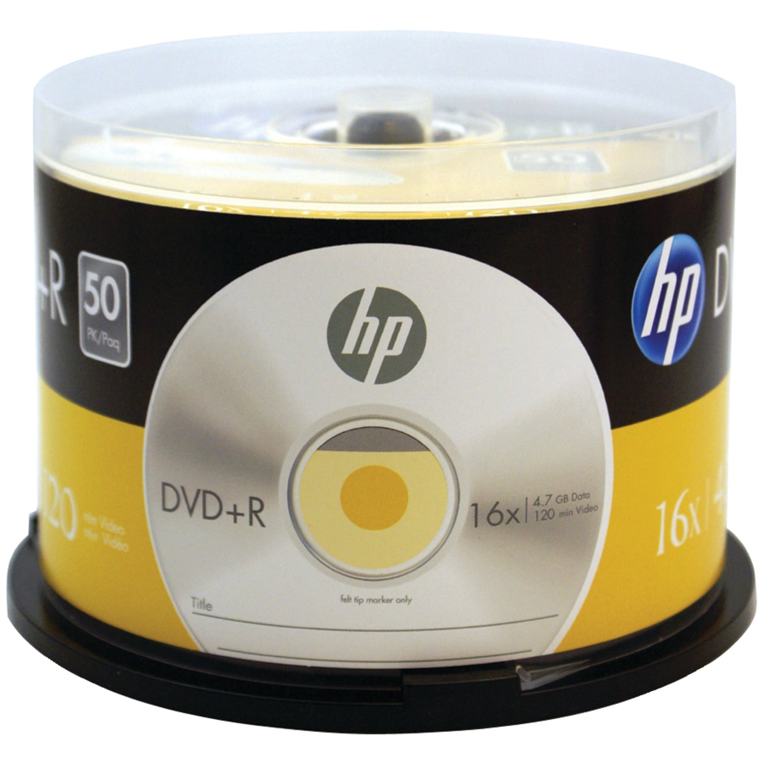 HP DR16050CB 4.7GB 16x DVD+Rs (50-ct Cake Box Spindle) - Walmart.com