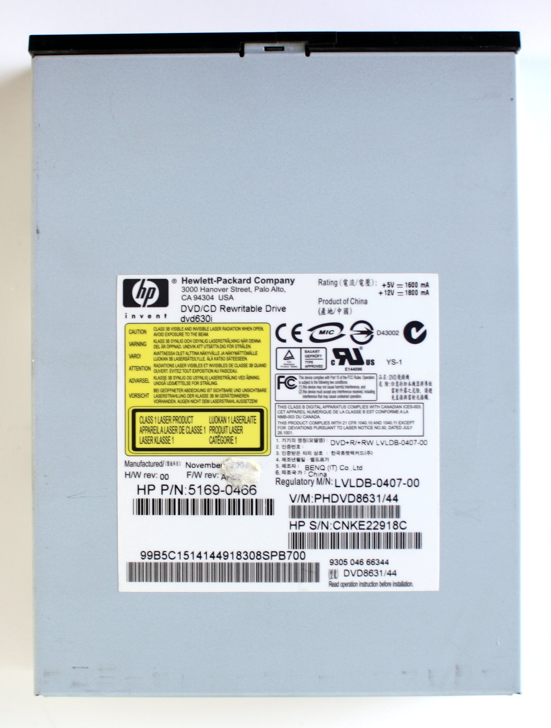 HP DVD/CD REWRITABLE DRIVE P/N: 5169-0466, dvd630i (BLACK) - Walmart.com