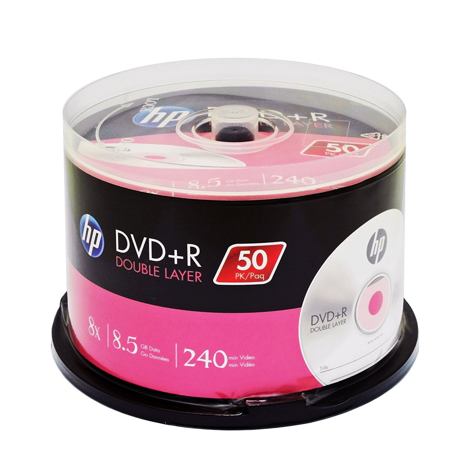 HP Branded DVD+R Double Layer Disc 8X 8.5GB 240min Video - Walmart.com