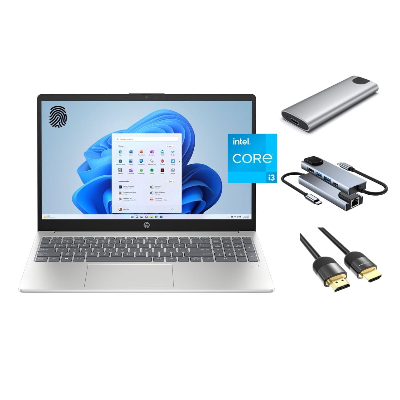 HP Daily Essential Laptop, 15.6" FHD, 8-Core Intel i3-N305 (Beats i5 ...
