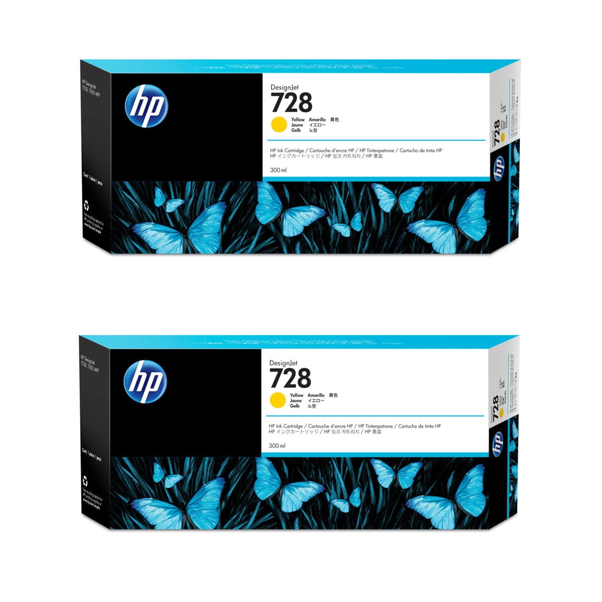 HP DesignJet 728 Ink Printer Cartridge for DesignJet T730/T830, Yellow ...