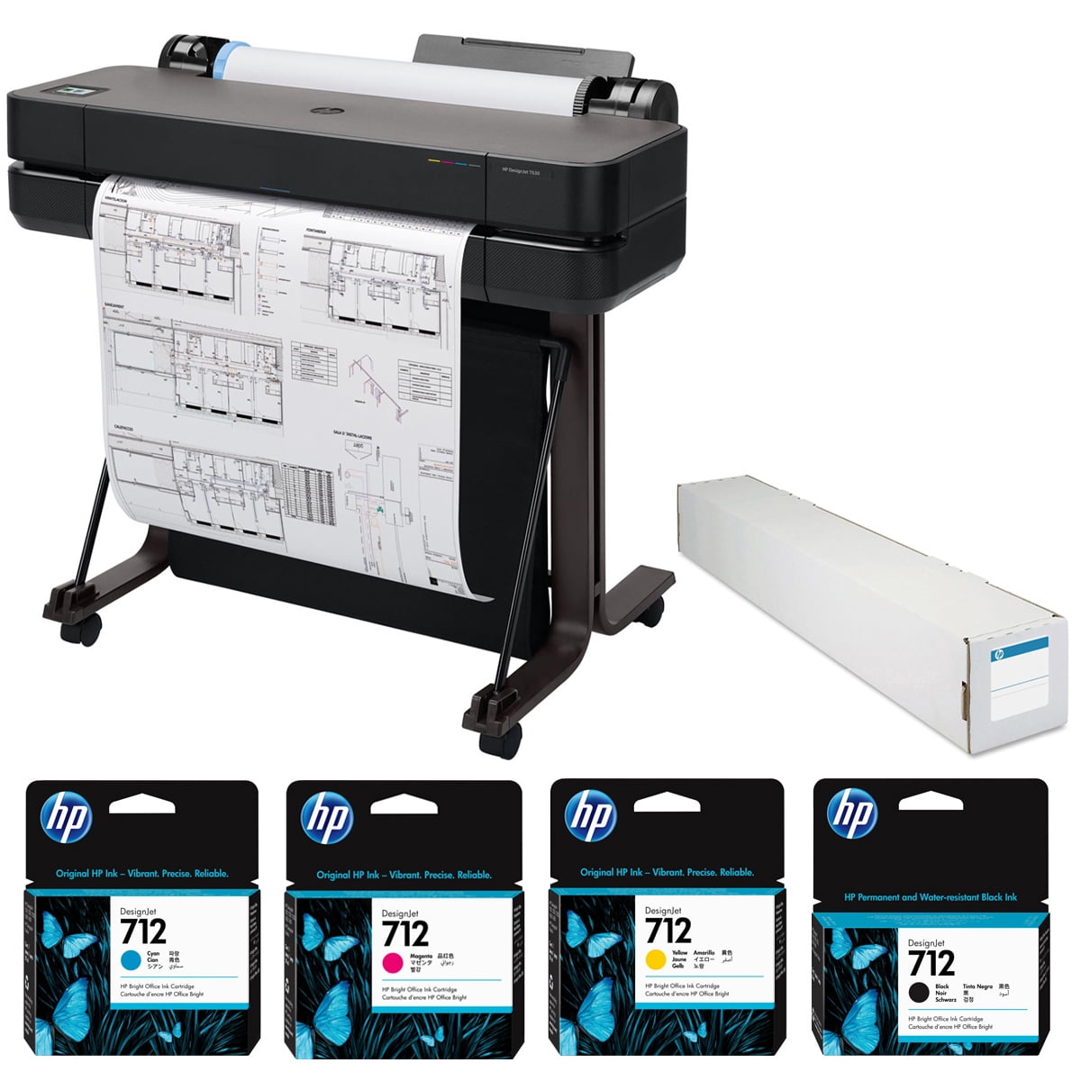 HP DesignJet T630 24" Wireless Large Format Color Thermal Inkjet Plotter Printer, 2025 Edition ...
