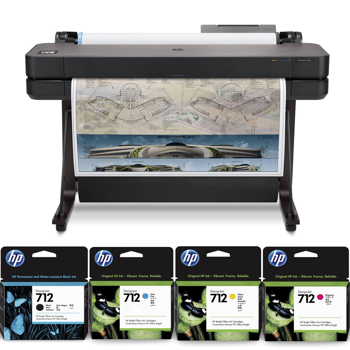 HP DesignJet T630 36" Large Format Wireless Color Inkjet Plotter ...