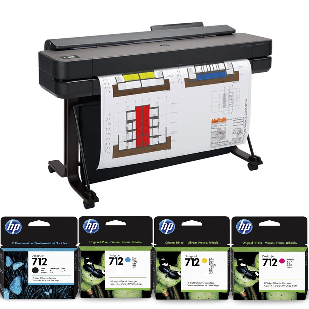 HP DesignJet T650 36" Large Format Wireless Color Inkjet Plotter ...